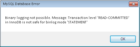 Error when Binary Logging is Enabled in MySQL