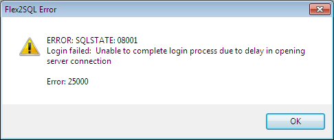 Flex2SQL Migration Tool Login Failure