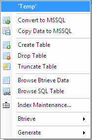 Support for Temporary Data Files in Btrieve with BTR2SQL